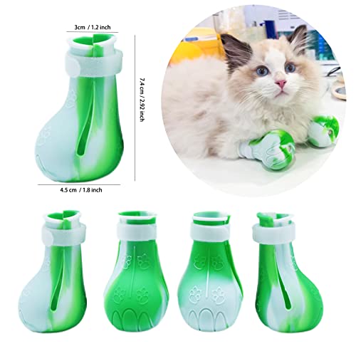 Cat Claw Covers Cat Boots for Cats Only, Cat Anti Scratch Shoes for Cat Bath, Adjustable Cat Bathing Gloves Fitted Feline Feet Design, Cat Paw Covers for Kitten Grooming to Prevent Scratching