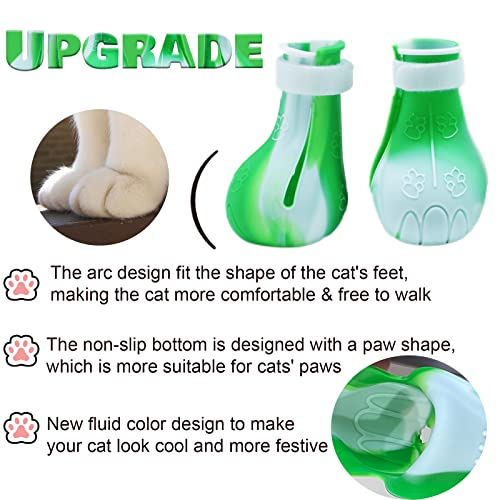 Cat Claw Covers Cat Boots for Cats Only, Cat Anti Scratch Shoes for Cat Bath, Adjustable Cat Bathing Gloves Fitted Feline Feet Design, Cat Paw Covers for Kitten Grooming to Prevent Scratching