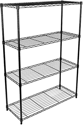 Miibox Storage Shelf 4-Tier Heavy Duty Shelving Unit,Black,36L x 14W x 54H inch