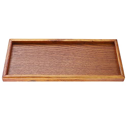 Serving Tray, Ottoman Tray, Rectangle Wooden Tea Tray Serving Table Plate Snacks Food Storage Dish for Hotel Home (35 * 15cm)