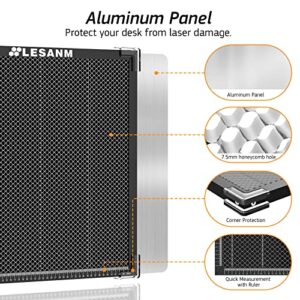 Honeycomb Laser Bed, LESANM 19.68x 19.68x 0.87 inch Honeycomb Working Panel for CO2 or Diode Laser Engraver Cutting Machine, Honeycomb Working Table with Aluminum Plate for Table-Protecting