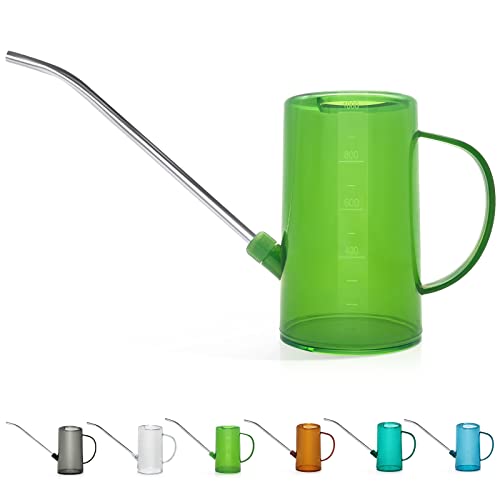 Qilebi Small Watering Can for Indoor Plants, Indoor Watering Can with Stainless Steel Long Spout, Plant Watering Can for House Plant Flowers Garden 1L/34oz