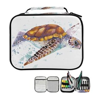 zzkko colored pencil case sea turtle watercolor 96 slots pencil holder with zipper large capacity pencil case organizer for watercolor pens markers