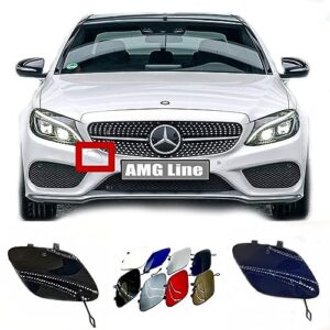 trimla front tow cover for 14-17 mercedes benz c-class w205 amg line fit c180 c200 c220 c250 c260 c280 c300 c320 c350 2014 2015 2016 2017 bumper hook eye cap 2058850724