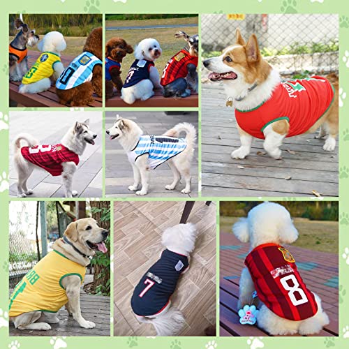 Dog Shirt Summer: Cute Dog Clothes for Small Dogs Girl Boy Dog Soccer Jersey Football Costumes Sports Dog Vest Bandana Set Breathable Soft Stretchy Medium Puppy Clothes Outfits