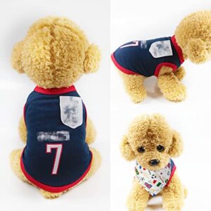 Dog Shirt Summer: Cute Dog Clothes for Small Dogs Girl Boy Dog Soccer Jersey Football Costumes Sports Dog Vest Bandana Set Breathable Soft Stretchy Medium Puppy Clothes Outfits