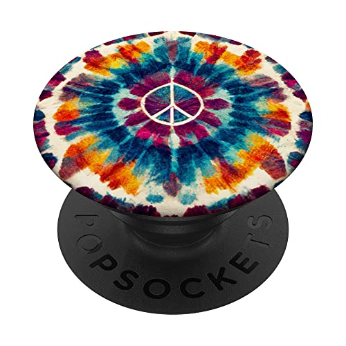 Peace Sign Tie Dye Groovy Hippie PopSockets Swappable PopGrip