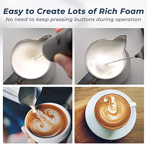 Milk Frother Rechargeable, Handheld Electric Whisk, MAEXUS USB-C Foam Maker for Lattes, Matcha, Cappuccino, Frappe, Hot Chocolate