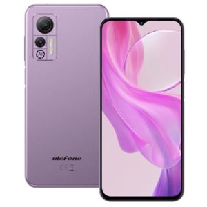 ulefone unlocked phones, note 14 android 12 os, 6.52” screen unlocked smartphone 4500mah battery 3gb+16gb 128gb extension, 8+5mp camera 4g dual sim 3-card slots, us version mobile phone- purple