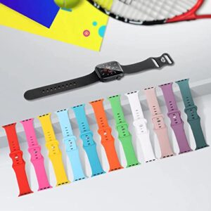 Compatible for Apple Watch Band 38mm 40mm 41mm Women Men, Soft Silicone Sport Band Strap for iWatch Bands Series 9 8 7 6 5 4 3 2 1 SE, 15Pack