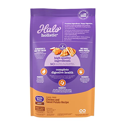 Halo Holistic Adult Dog Grain Free Cage-Free Chicken & Sweet Potato Recipe 3.5 lb Bag