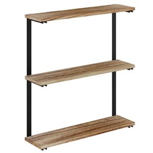 wallniture tivoli 24" bathroom shelves 3-tier,floating shelves for wall decor, wall bookshelf living room decor, kitchen shelves, wall shelves for bedroom & office wall shelf burnt finish