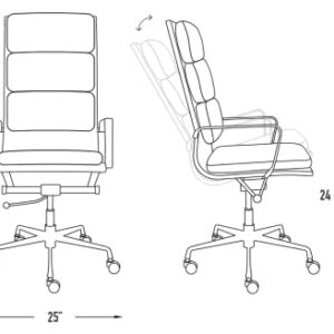 Laura Davidson Furniture SOHO II Tall Back Padded Management Chair (Black)