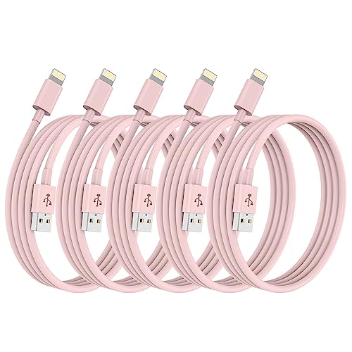 3FT USB A to Lightning Charger Cord Apple 5 Pack Fast Charging Cable for iPhone 14 Pro Max/13/12/11/X/XS/XR/8/7/6/Air 2/Mini 2/4 Charge 3Feet