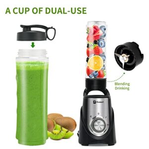 Frossvt Personal Blender for Shakes and Smoothies, Powerful Smoothie Blender with 450w Powerful Motor 2 x Travel Cups 20oz Pulse Technology BPA-Free