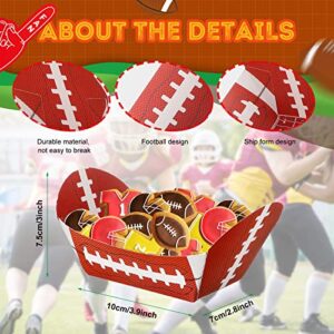 Yungyan 100 Pieces Football Paper Bowl Football Food Trays Nacho Trays Football Paper Party Bowls Football Party Supplies Disposable Serving Trays for Tailgate Party Decorations (Mixed Style)