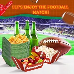 Yungyan 100 Pieces Football Paper Bowl Football Food Trays Nacho Trays Football Paper Party Bowls Football Party Supplies Disposable Serving Trays for Tailgate Party Decorations (Mixed Style)