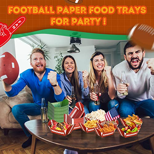 Yungyan 100 Pieces Football Paper Bowl Football Food Trays Nacho Trays Football Paper Party Bowls Football Party Supplies Disposable Serving Trays for Tailgate Party Decorations (Mixed Style)