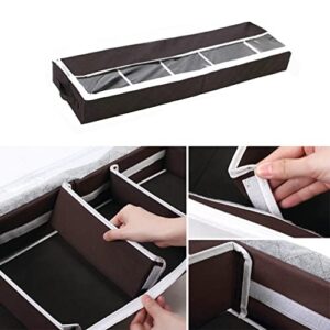 OUNONA Under Bed Shoe Storage Organizer:5 Grids Underbed Shoe Box Storage Containers with Clear Window Under Bed Storage for Organizing