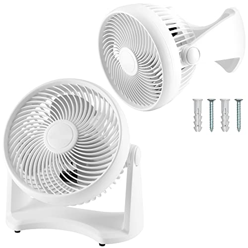 EOENVIVS Small Wall Fan 9 Inch Turbo 90 Degree Vertical Tilt Wall Mount with 3 Speed 25ft Distance, Cooling Fan for Bedroom Office Home Corner, Small Portable Fans Electric Room Table Fan