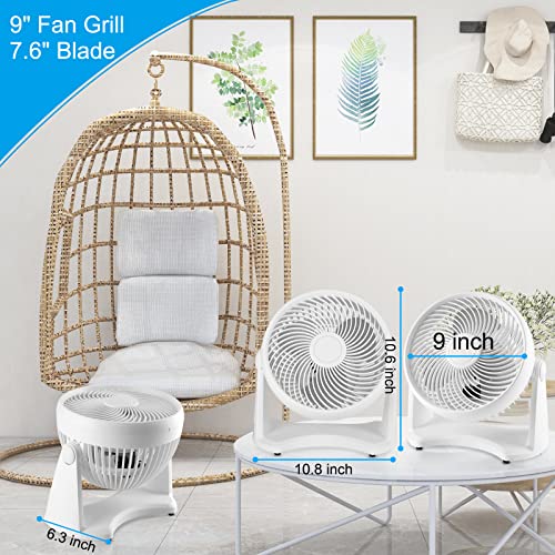 EOENVIVS Small Wall Fan 9 Inch Turbo 90 Degree Vertical Tilt Wall Mount with 3 Speed 25ft Distance, Cooling Fan for Bedroom Office Home Corner, Small Portable Fans Electric Room Table Fan