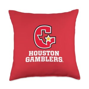 usfl houston gamblers logo throw pillow, 18x18, multicolor