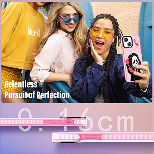 Kokaaee (2in1 for iPhone 14 Plus Case Cute Skeleton Skull for Women Girls Kawaii Girly Phone Cases Funny Gothic Cool Unique Design Soft TPU Bumper Cover+Ring Holder for 14Plus 6.7"