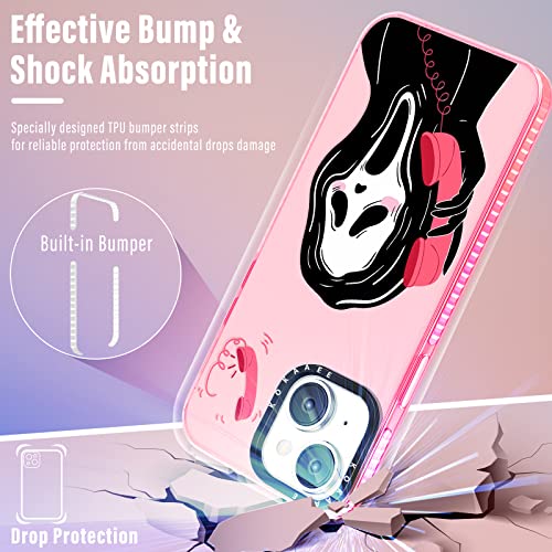 Kokaaee (2in1 for iPhone 14 Plus Case Cute Skeleton Skull for Women Girls Kawaii Girly Phone Cases Funny Gothic Cool Unique Design Soft TPU Bumper Cover+Ring Holder for 14Plus 6.7"