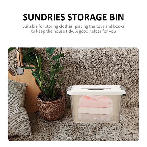 Plastic Storage Bin Tote Organizing Container with Lid Clear Plastic Storage Box Stackable Storage Bins Clothing Organizer Sundries Bin for Clothing Camping