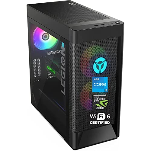 Lenovo Legion Tower 5i Gaming Desktop, Intel Core i5-11400F Processor, NVIDIA GeForce RTX 3060 Graphics, 32GB RAM, 1TB SSD, HDMI, DisplayPort, Wired KB&Mouse, Wi-Fi 6, Windows 11 Home