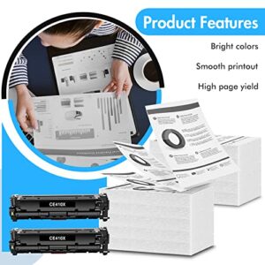 INFITONER 305X Black High-Yield Toner Cartridge 2-Pack Compatible Replacement for HP 305X 305A CE410X CE410A for pro 400 Color MFP M451dn M451nw M475dn M476nw M476dn M476dw M451 M475 M351 M375 Printer