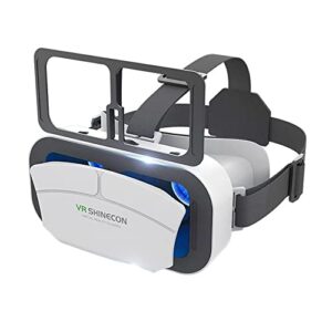 vr headset compatible with iphone & android phone within 4.7-7.2inch display screen- universal virtual reality goggles- soft & comfortable updated 3d glasses (g12-white)