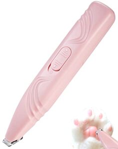 leyoufu dog paw trimmer for grooming, cordless electric small pet grooming clippers hair trimmer for dogs cats, low noise for trimming pet's hair around paws, eyes, ears, face, rump (pink)