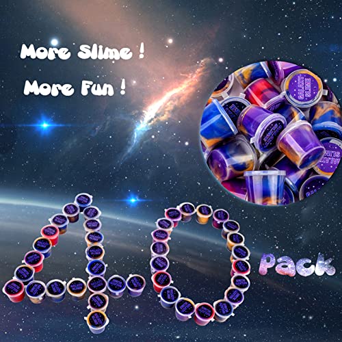 Galaxy Slime Kit 40 Pack, Mini Putty Slime Easter Party Favor for Kids Girls Boys, Soft, Stretchy&Non-Sticky, Stress Relief Colorful Slime Pack Toy for Kids Goodie Bag Stuffers