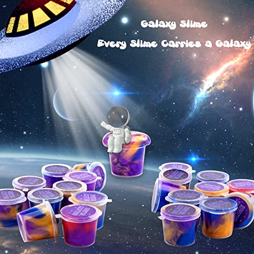 Galaxy Slime Kit 40 Pack, Mini Putty Slime Easter Party Favor for Kids Girls Boys, Soft, Stretchy&Non-Sticky, Stress Relief Colorful Slime Pack Toy for Kids Goodie Bag Stuffers