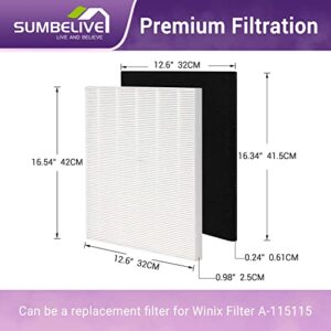 115115 replacement Filter for Winix Air Purifier C535 Filter A, 2 True HEPA(H13) Filter + 8 Activated Carbon Filters （2 Sets-A Total of 10）