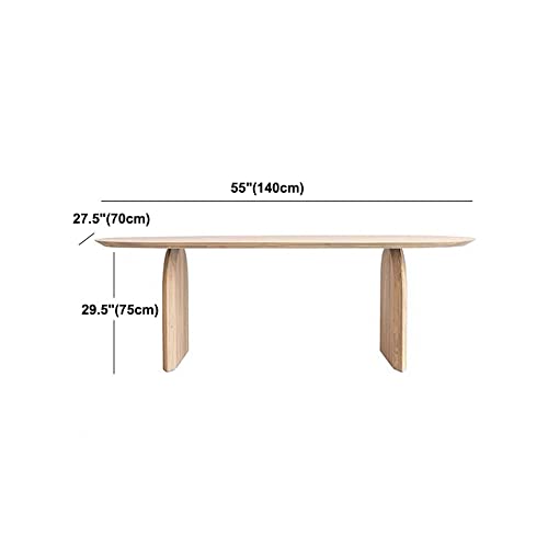 BAYCHEER Vintage Solid Wood Top Oval Dinette Table Wood Base Dining Table for Living Room - Natural Wood 55.1" L x 27.6" W x 29.5" H (Table Only)