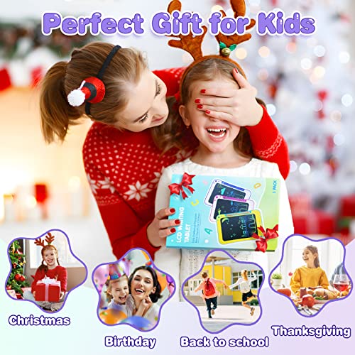 TEKFUN Toddler Kids Toys Gifts - 8.5 Inch LCD Writing Tablet Kids Doodle Board with Stickers Colorful Drawing Tablet, Kids Birthday Gifts Educational Toys for 2 3 4 5 6 Years Old Girl Boy (Purple)