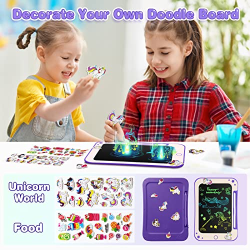 TEKFUN Toddler Kids Toys Gifts - 8.5 Inch LCD Writing Tablet Kids Doodle Board with Stickers Colorful Drawing Tablet, Kids Birthday Gifts Educational Toys for 2 3 4 5 6 Years Old Girl Boy (Purple)