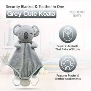 MODERN BABY Security Blanket Loveys for Babies Koala Stuffed Taggy Blanket Teether Toy Super Soft