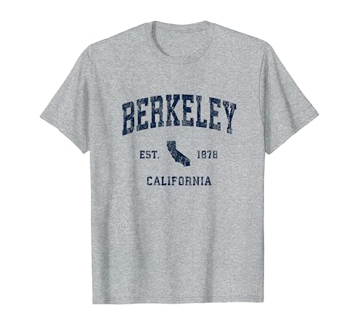 Berkeley California CA Vintage Athletic Navy Sports Design T-Shirt