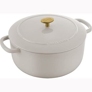 ballarini bellamonte cast iron 6-qt round dutch oven - crema white