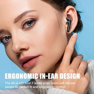 FEANS A6 Wireless Earbuds 60H Playtime in-Ear Bluetooth 5.3 Headphones with LED Power Display IPX5 Waterproof Earphones Immersive Stereo Sound Deep Bass Earbuds for iPhone Android, Sports (Black)