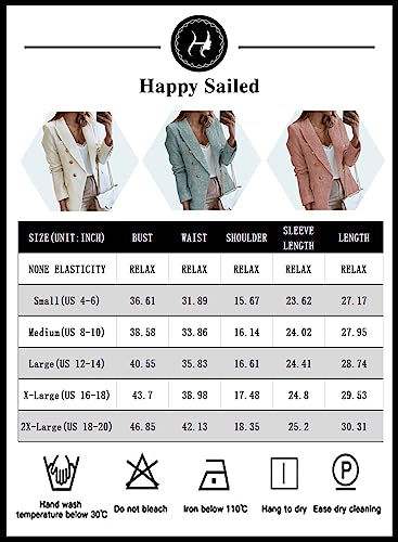 Happy Sailed Womens Tweed Blazer Jackets Fashion Double Breasted Lapel Collar Business Blazers with Pockets Long Sleeve Open Front Office Professional Blazer Work Suits 2023 Black Large