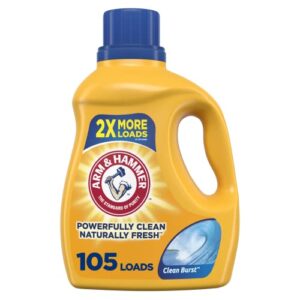 arm & hammer clean burst, 105 loads liquid laundry detergent, 105 fl oz