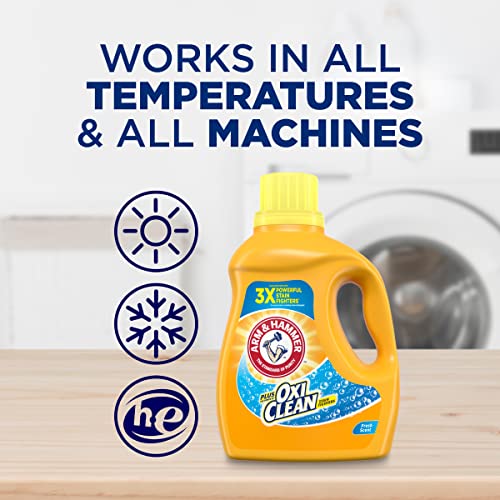 Arm & Hammer Plus OxiClean Fresh Scent, 77 Loads Liquid Laundry Detergent, 100.5 Fl oz