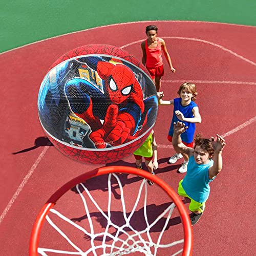 DECLIR Kids Basketball Size 5 Youth Basketball 27.5" for Indoor Outdoor Play Games,Training Basketball for Beginner(Spiderman)