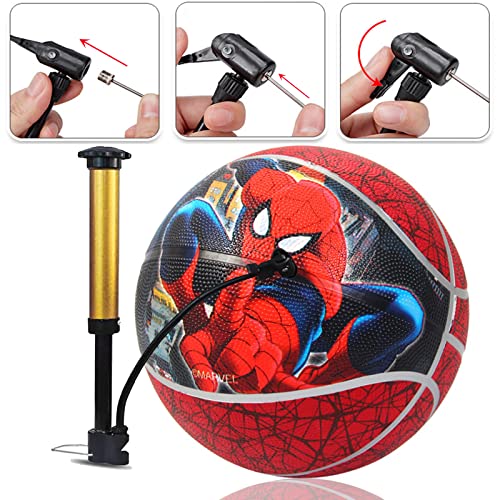 DECLIR Kids Basketball Size 5 Youth Basketball 27.5" for Indoor Outdoor Play Games,Training Basketball for Beginner(Spiderman)