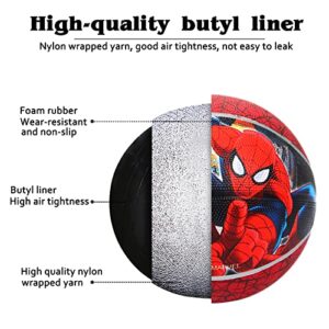 DECLIR Kids Basketball Size 5 Youth Basketball 27.5" for Indoor Outdoor Play Games,Training Basketball for Beginner(Spiderman)