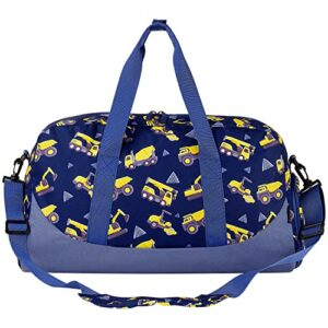 Choco Mocha Kids Duffle Bag Boys Duffle Bag for Kids Overnight Bags for Kids Duffel Bags Kids Travel Bag Tractor Duffle Bag for Boys Overnight Bag Child Duffle Bag Excavator Weekender Bag Large Blue